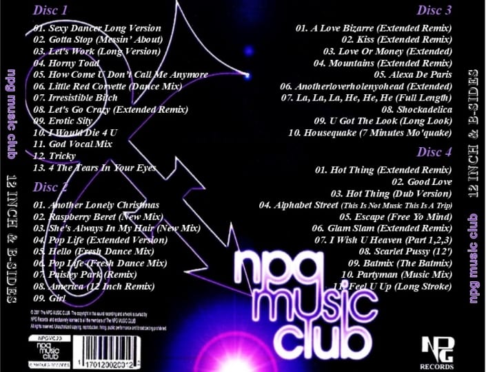 NPG (New Power Generation) Music Club - 12 Inch & B-Sides (2007) 4 CD SET