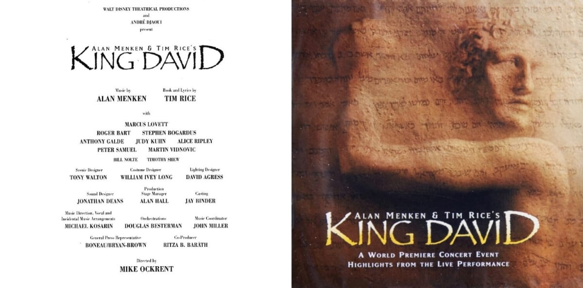 Alan Menken & Tim Rice's King David - Original Broadway Cast Soundtrack ...