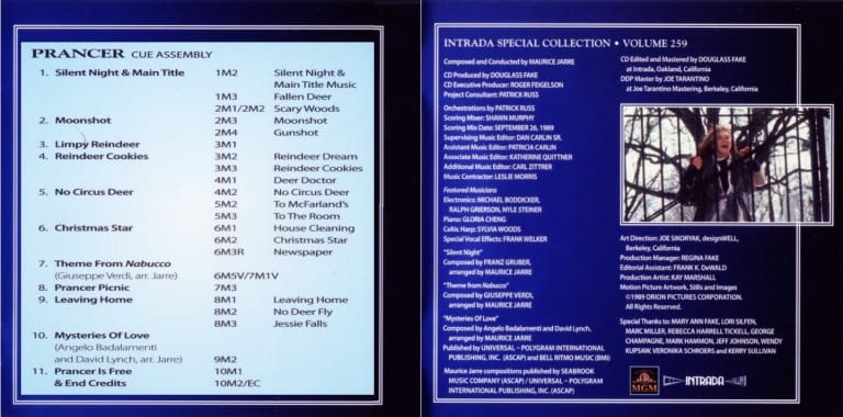 Prancer - Original Soundtrack (1989) CD