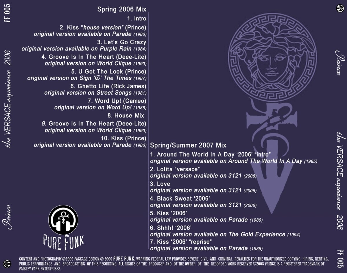 Prince - The Versace Experience 2006 (2006) CD