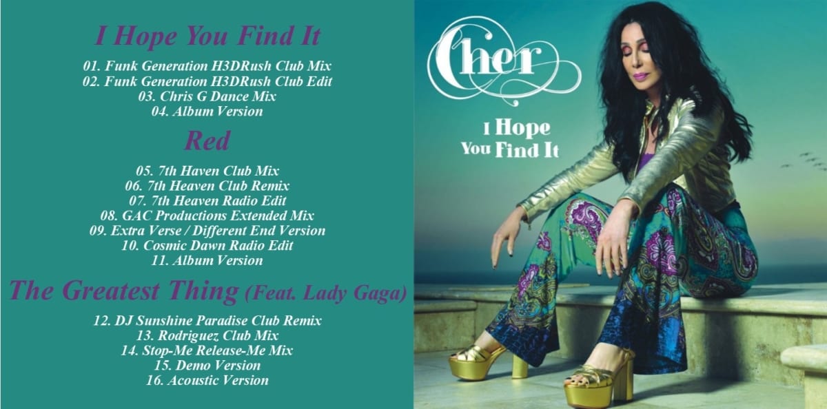 Cher - I Hope You Find It / Red / The Greatest Thing (2014) CD