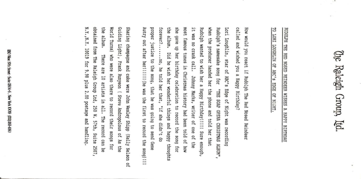 Soap Opera Christmas (1982) CD