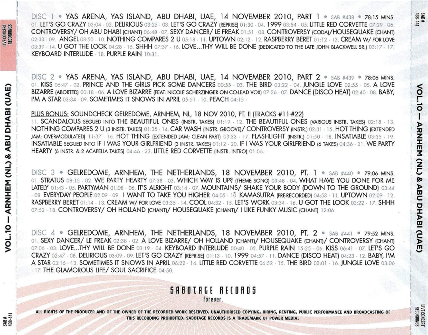 Prince - The Complete 20Ten European Autumn Tour Recordings Vol. 10 (# ...