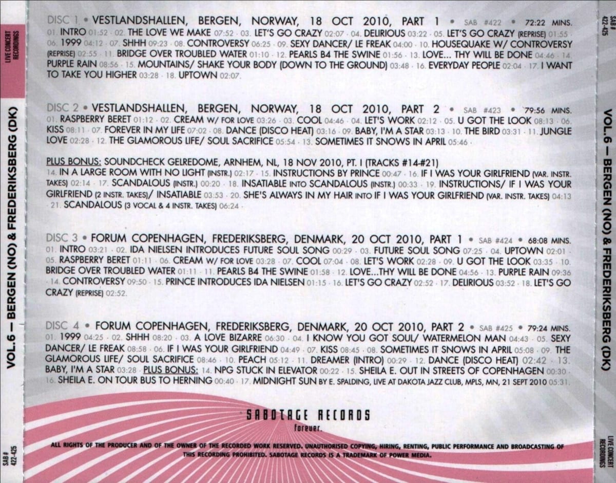 Prince - The Complete 20Ten European Autumn Tour Recordings Vol. 6 (# ...