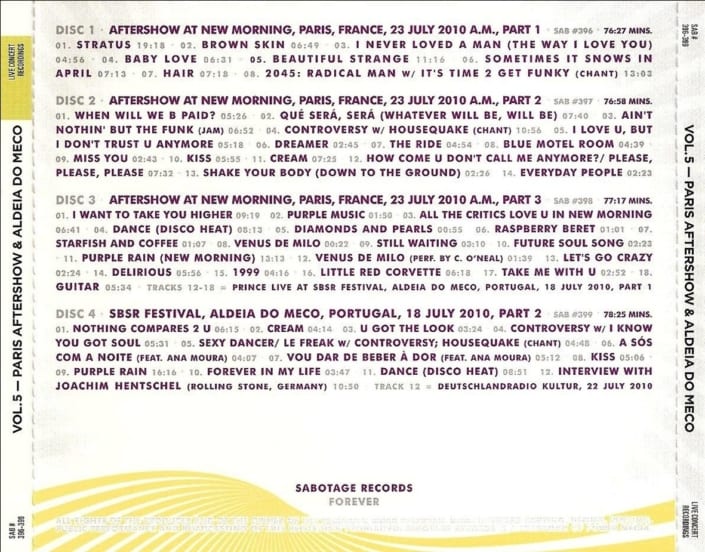 Prince - The Complete 20Ten European Summer Tour Recordings Vol. 5 (# ...