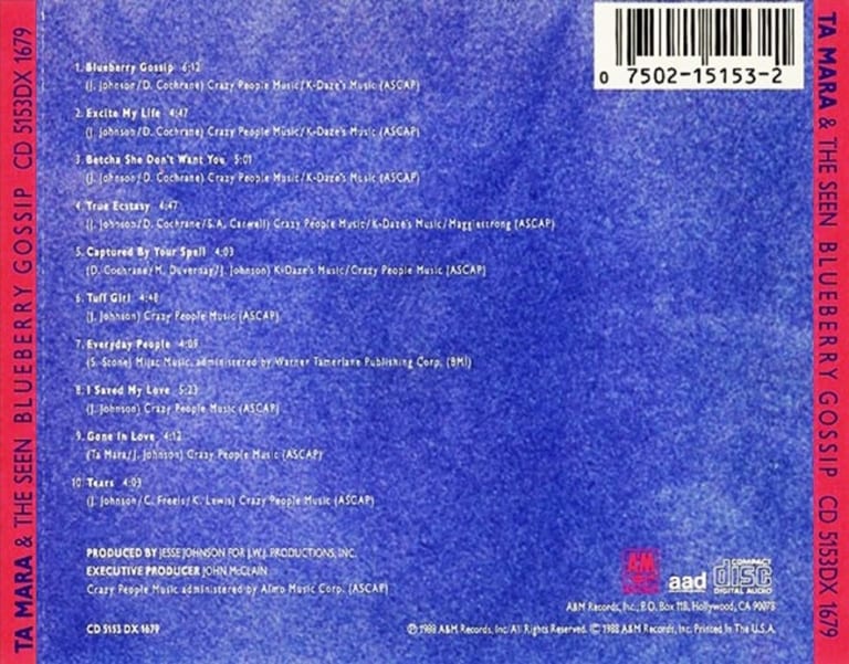 Ta Mara And The Seen - Blueberry Gossip (EXPANDED EDITION) (1988) CD