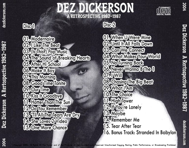 Dez Dickerson - A Retrospective 1982-1987 (2005) 2 CD SET