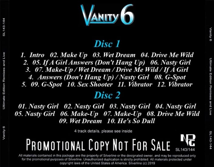 Vanity 6 - Ultimate Remixes And Live (2019) 2 CD SET