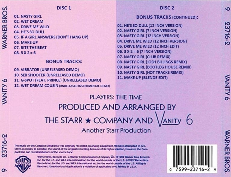 Vanity 6 - Vanity 6 (EXPANDED EDITION) (1982) 2 CD SET