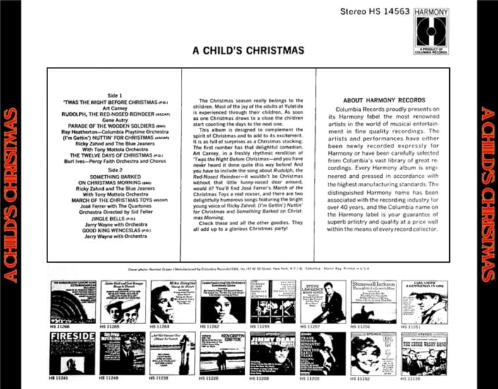 Various Artists - A Child's Christmas (Art Carney - Ricky Zahnd - José ...