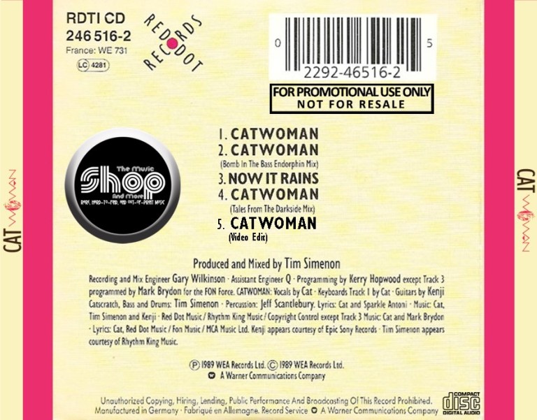 Cat (Glover) - Catwoman (BONUS TRACKS) (1989) CD