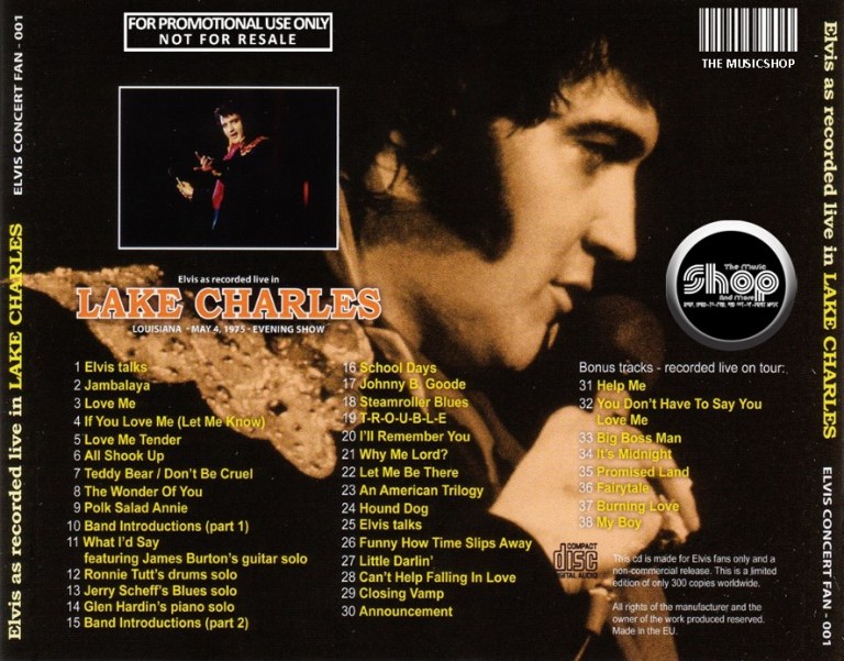 Elvis Presley - Elvis As Recorded Live In Lake Charles (2013) CD