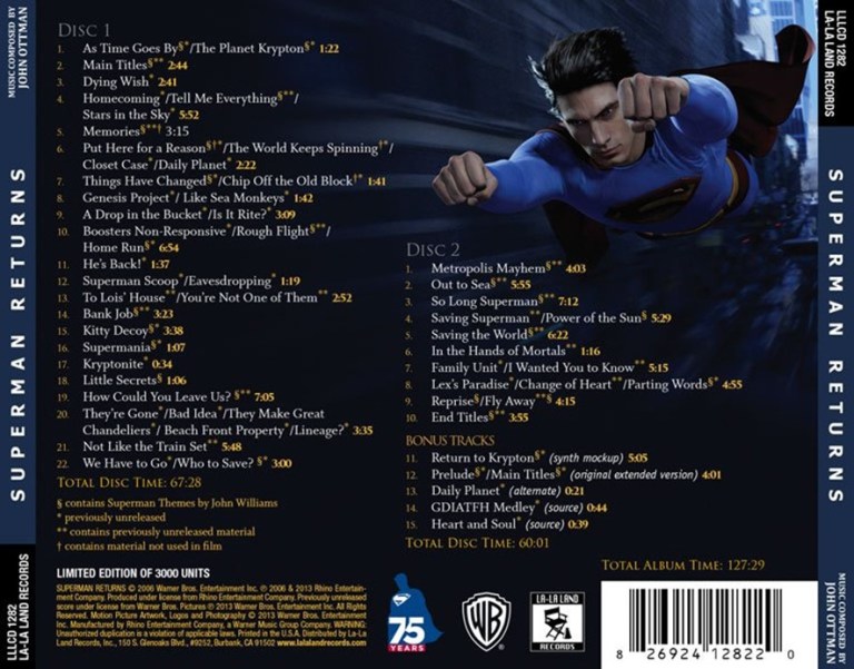 Superman Returns - Original Score (EXPANDED EDITION) (2006 / 2013) 2 CD ...