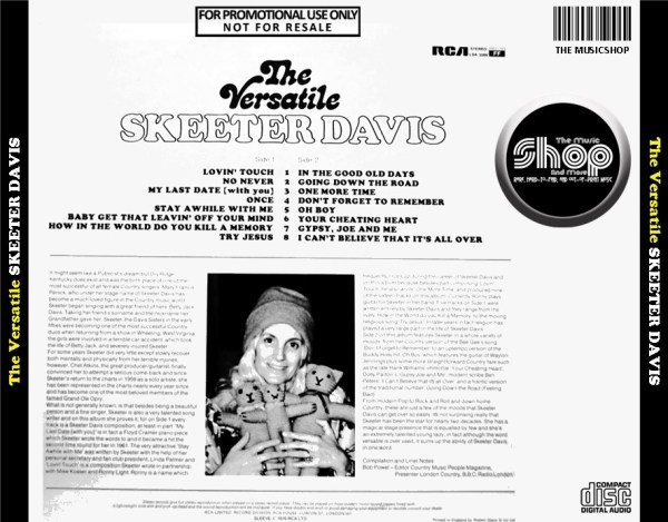 Skeeter Davis - The Versatile Skeeter Davis (1975) CD
