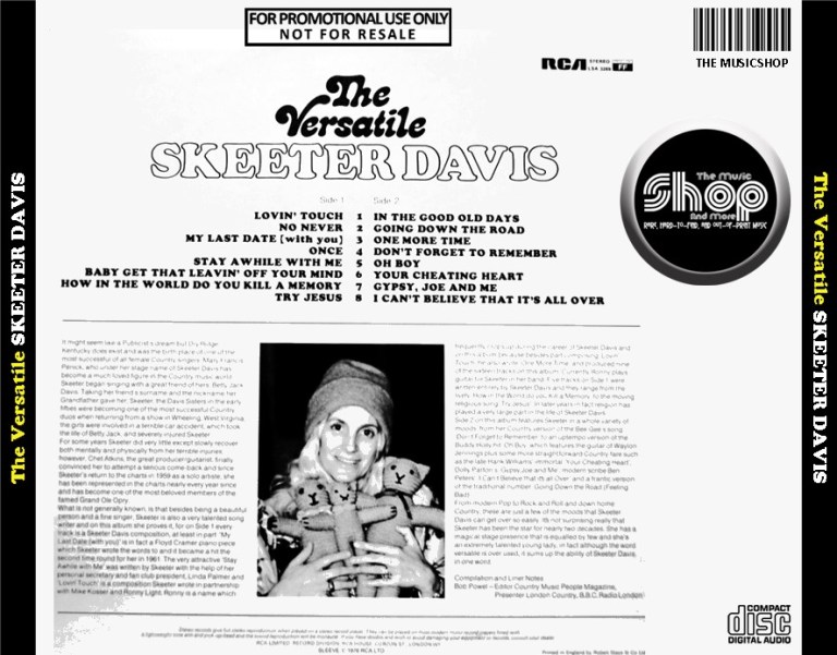 Skeeter Davis - The Versatile Skeeter Davis (1975) CD