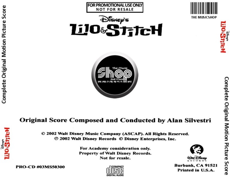 Lilo & Stitch - Complete Original Motion Picture Score (Alan Silvestri) (2002) 2 CD SET